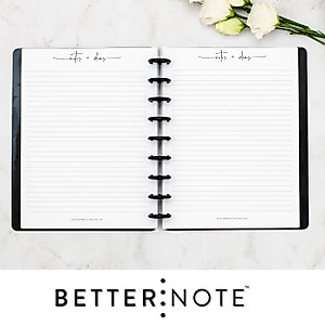 BetterNote Notes Refill Pages for Discbound Notebooks, fits Happy Planner, Levenger Circa, TUL, Staples Arc, InkWell Press, Talia (Modern- 25 Sheets, 9-Disc, 7"x9.25")