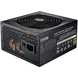 Cooler Master MWE Gold 850 V2 Full Modular, 850W, 80+ Gold Efficiency, 2 EPS Connectors, 120mm HDB Fan, Semi-fanless Operation, 5 Year Warranty