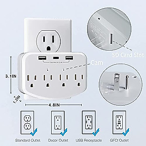 Hidden Camera WiFi Spy Camera Hidden Cameras Wall Charger Nanny Cam with USB Fast Charger Outlet HD 1080P Wireless for Home Security Secret Camera 20W PD Charging Port