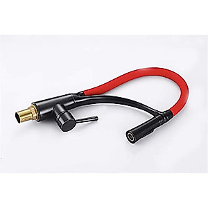 XYBSDBTNR Kitchen Mixer Sink Faucet Brass Black with Chrome∕Nickel Torneira Tap Kitchen Faucets Hot Cold Deck Mounted Bath Mixer Tap with Aerator Single Handle,Red(Rojo)