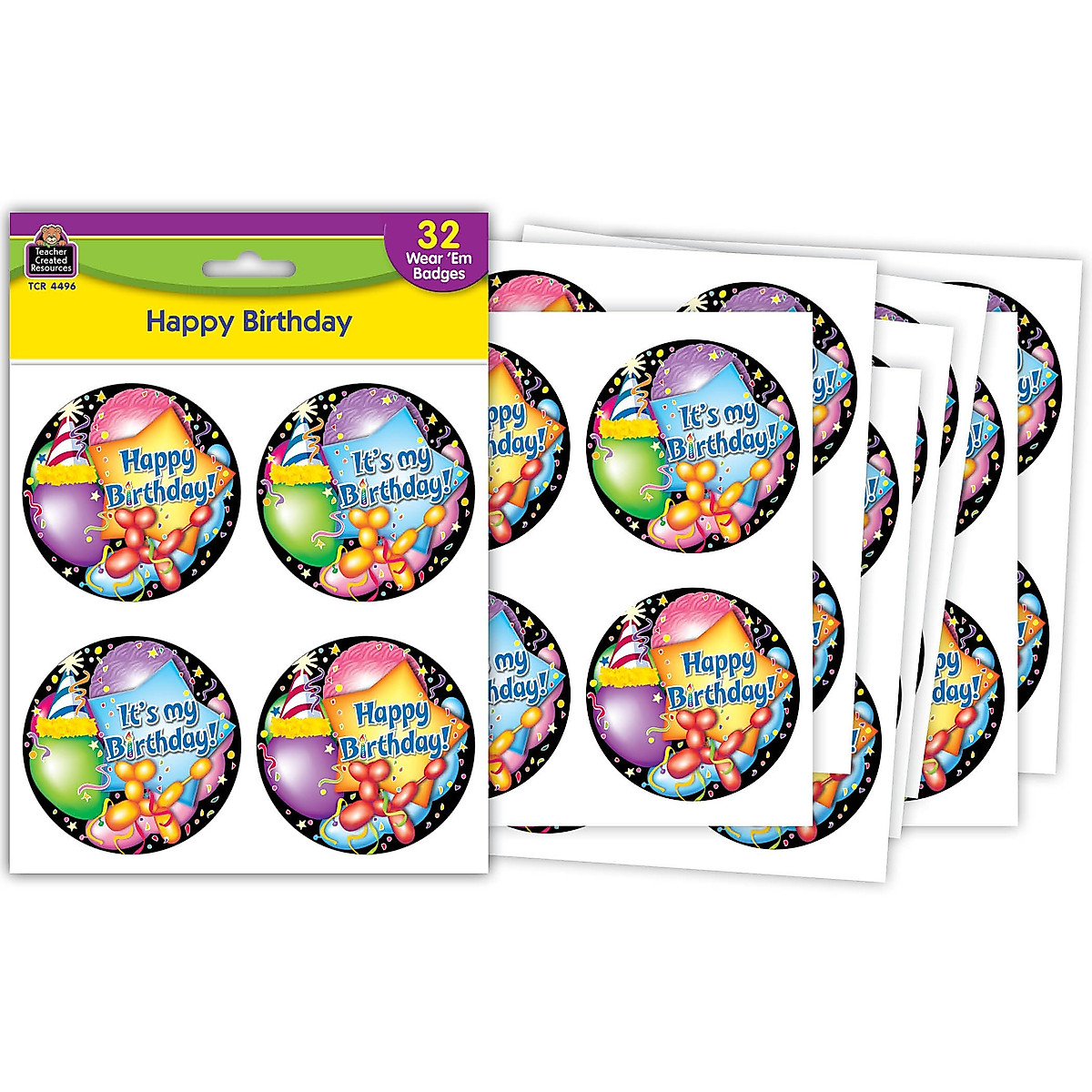 Teacher Created Resources Happy Birthday Wear'Em Badges (4496)