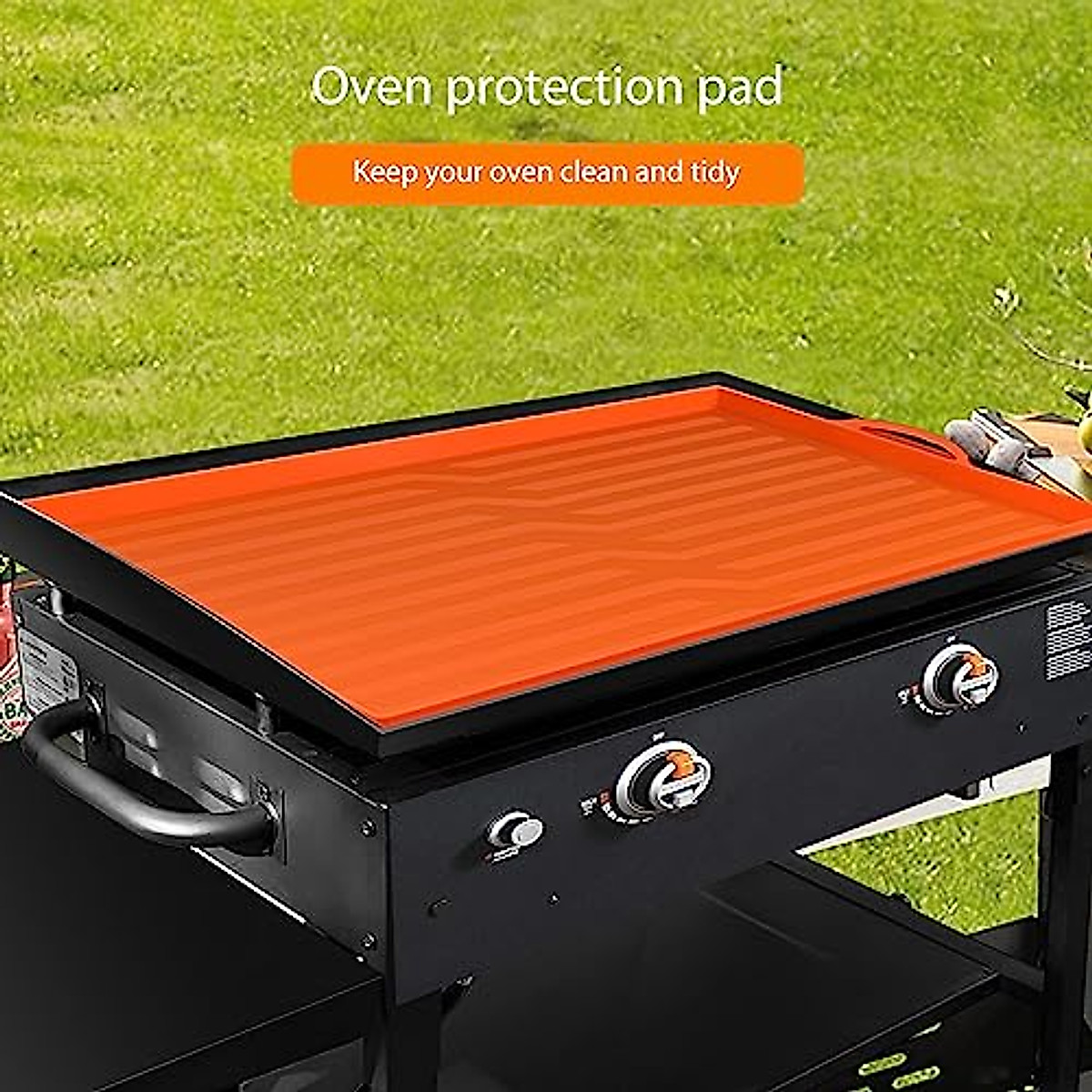 AZURAOKEY 17in/22in/28in/36in Griddle Silicone Protective Mat Cover, BBQ Griddle Heavy-Duty Food Grade Silicone Grill Mat Easy to Clean Barbecue Cover Cooking Accessory