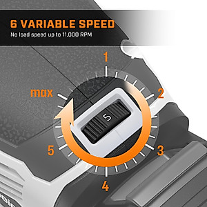 Bielmeier 20V Cordless Random Orbital Sander Kit with Vacuum Attachment,2.0Ah Battery,6 Variable Speed Electric Hand Sander with 15-Piece Hook & Loop Sandpaper for Woodworking Sanding