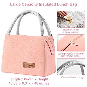 JBGOYON Bento Box Adult Lunch Box 1000 ML Stackable Lunch Containers for Adults, Leakproof 3-In-1 Compartment Bento Boxes Set, Built-in Cutlery, Soup Cup, Tote Lunch Bag, Snack Bag (Pink)