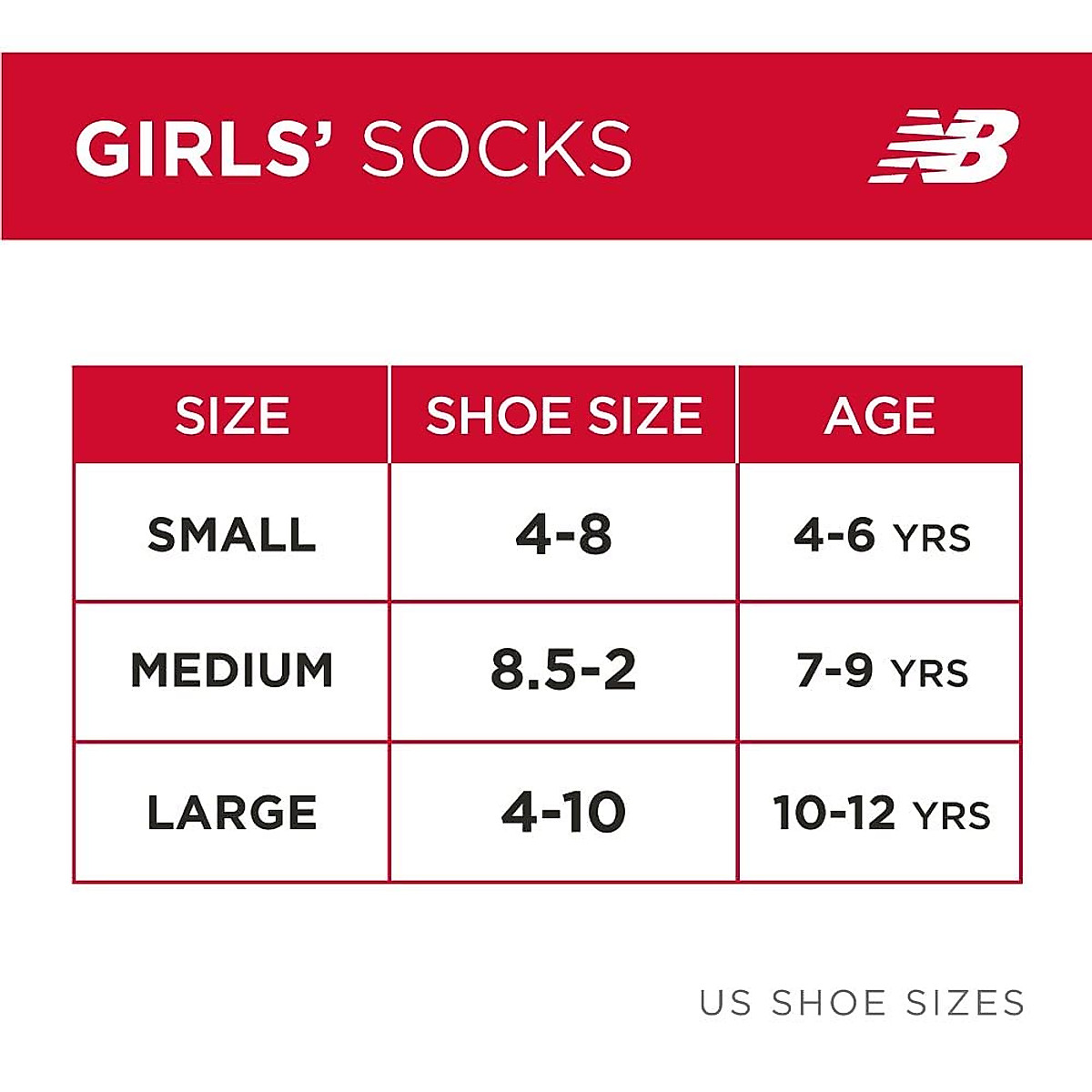 New Balance Girls' Athletic Low Cut Socks with Reinforced Heel and Toe (8 Pack), Size Medium, White Assorted