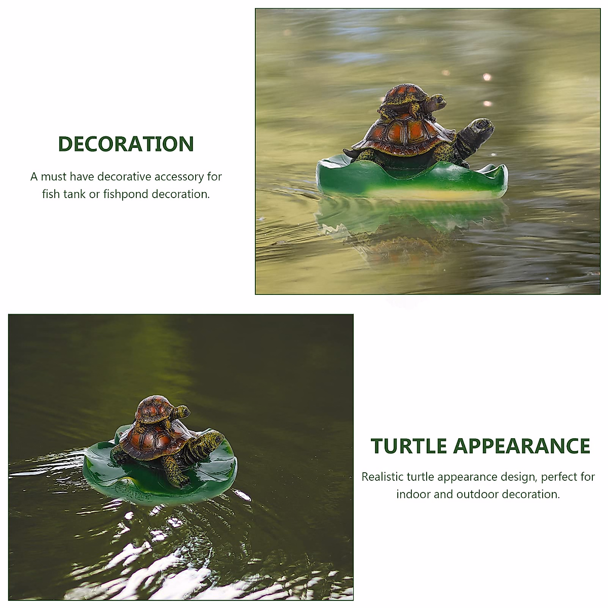 Happyyami Artificial Floating Foam Lotus Flowers Artificial Lily Pad Turtle Floating Lotus Leaves Water Lily Pad for Pond Aquariums Fish Tank Pool Decorations