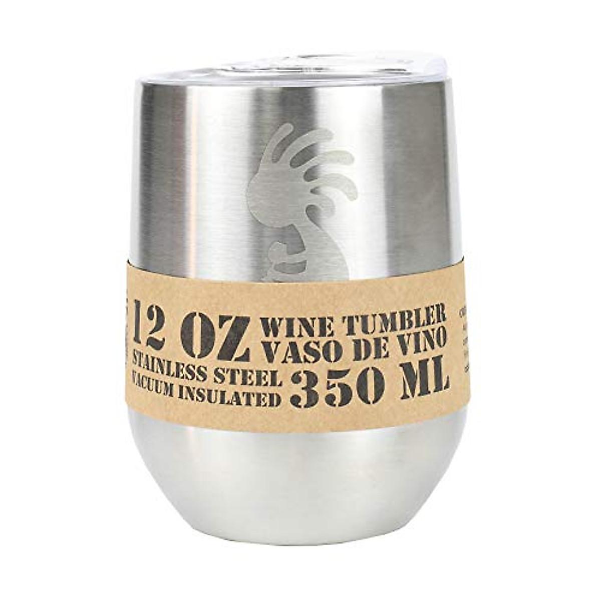 Aquapelli Vacuum Insulated Wine Tumbler, 12 Ounces, Stainless Steel