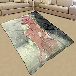 Fleece Throw Blanket for Couch Naked Waifu Zero Two Fuzzy Warm Soft Luxury Faux Fur Blankets and Throws for Bed Sofa 40x50 Inches