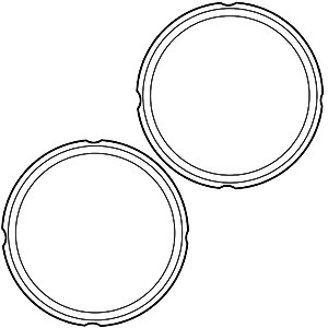 Instant Pot Tempered Glass Lid, 10" Stainless Steel (8 Qt/ 8L model) & Sealing Rings 2-Pack Clear, 8 Quart