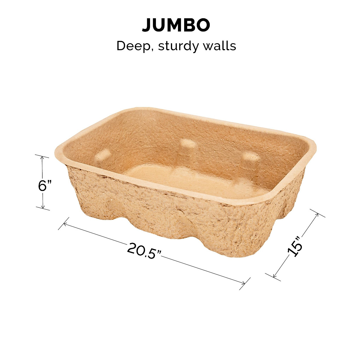 Kitty Sift 2-Pack Disposable Heavy Duty 6mm Thick Cat Litter Box - Sustainable, Clean, & Water Resistant - Jumbo, 2-Pack