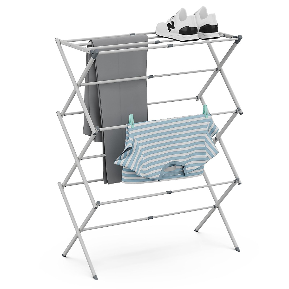 SsngygHme Drying Rack for Laundry, Foldable Clothes Drying Rack, Small Collapsible Dry Rack for Clothes, Use for Indoor & Outdoor Drying Clothes, 40"x29"x14.5"(White)