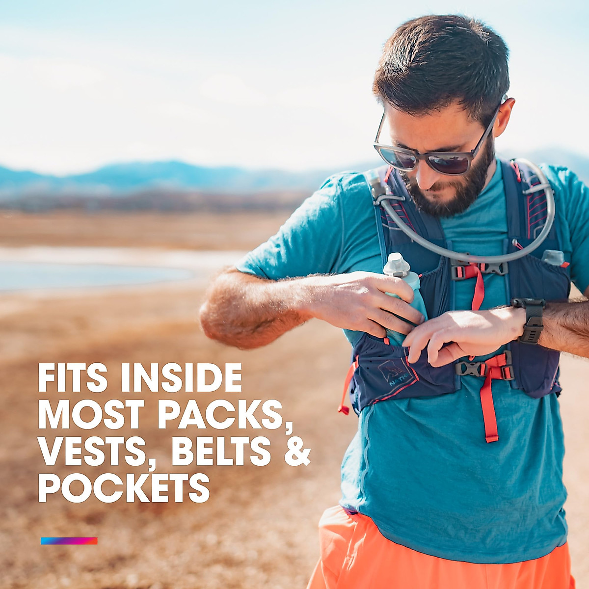 HydraPak Softflask 250ml - Collapsible Trail Running Vest Soft Nutrition Flask Bottle - (250 ml/8 oz)