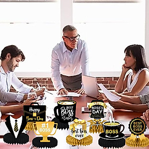 Happy Boss’s Day Honeycomb Centerpieces Table Decorations, Best Boss Ever Honeycomb Table Centerpieces Decorations Office Party Decor