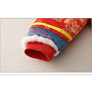 Quenny autumn and winter babys' clothes,baby-boys' Chinese style hooded jumpsuits,new year's winter clothes. (Small(0-3M))