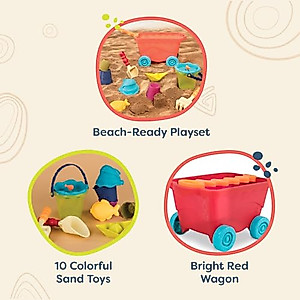 B. toys- Wavy-Wagon- Red- Water Play- Travel Beach Buggy- 11 Funky Sand Toys – Phthalates and BPA Free – 18 months +