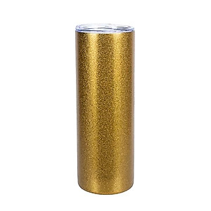 Elanze Designs Bumble Bee Hive Honeycomb Wrap-Around Design 20 Ounce Insulated Stainless Steel Coffee Travel Tumbler Mug Cup, Slide Top Lid & Reusable Straw, Vegas Gold Glitter