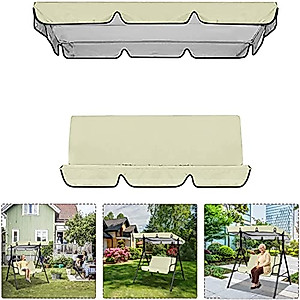 KFJZGZZ Replacement Cover Swing Ceiling Cloth Rain Cover Outdoor Awning Courtyard Patio Lawn & Garden Tree Swing for Adults Couch (0-Beige, One Size)