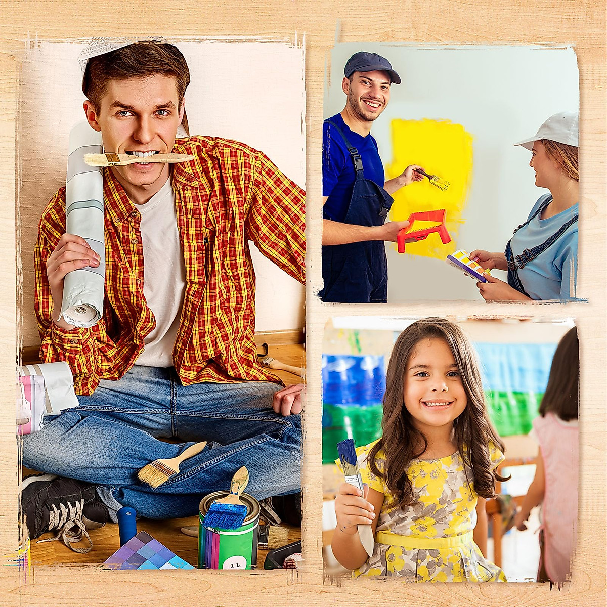 Skylety 120 Pcs Chip Paint Brushes Bulk 1/2/3 Inch Various Size Paint Brushes Household Bristle Paintbrushes Disposable Stain Brushes for Painting, Glue, Varnish, Oil, Stain, Art Crafts Furniture Deck