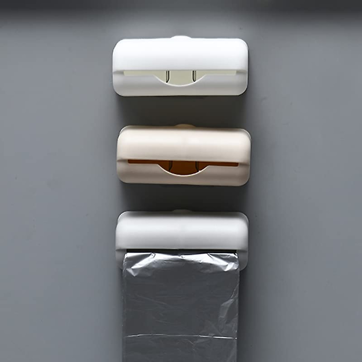 KinAndKen Wall Mounted Trash Bags Holder Storage Box Multi-Purpose Garbage Bag Dispenser Storage Box for Bathroom Kitchen