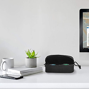 EZESO ESSENTIAL SKINCARE Tactical Molle Sunglasses Case, Zipper Eyeglasses Sunglasses Bag Glasses Box (Black)