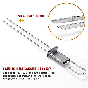 Barbecue Skewers, CMYK 6-Pack 13" Stainless Steel Grilling Skewers with Slider, Reusable Metal BBQ Shish Kabob Skewers Sticks