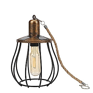 WEIYX Hanging Solar Lanterns, Solar Iron Retro Lanterns, Solar Garden Lights, Outdoor Waterproof, Used for Christmas, Path Garden Garden Decoration (A)