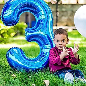 40 Inch Number Balloons Blue Number 5 Helium Foil Birthday Party Decorations Digit Balloons