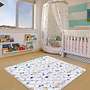 Premium Baby Play Mat 50" X 50", Thicken Foam One-Piece Crawling Mat, Non-Slip Cushioned Baby Playmats for Infants, Babies, Toddlers, Foldable and Machine Washable