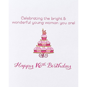 Papyrus 16th Birthday Card for Her - Designed by Bella Pilar (Bright & Wonderful Young Woman)