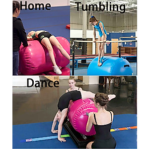 Inflatable Gymnastics Air Track Mat 10ft 13ft 16ft 20ft 4/8 Inch Thickness Tumbling Mat Tumble Track Air Barrel Gymnastics Roller with Electric Air Pump(40x31.5,pink)