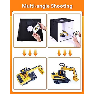 STN Photo Light Box 16"x16" 160LEDs Folding Light Box Photography CRI ≥97 Photo Studio Light Box with 6 Kinds Double- Sided Color Backgrounds and Diffuser for Jewelry and Small Products