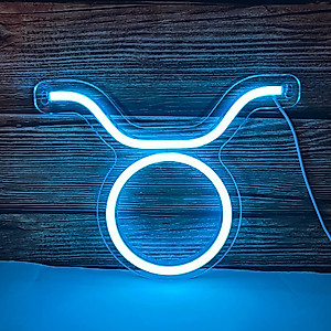 BerniceKelly The Zodiac Horoscope Neon Sign, Taurus LED Neon Signs for Wall Decor, Astrology Zodiac Horoscope Neon Lights Beautiful Spiritual, Birthday Party, Home Kids Room Decor Taurus