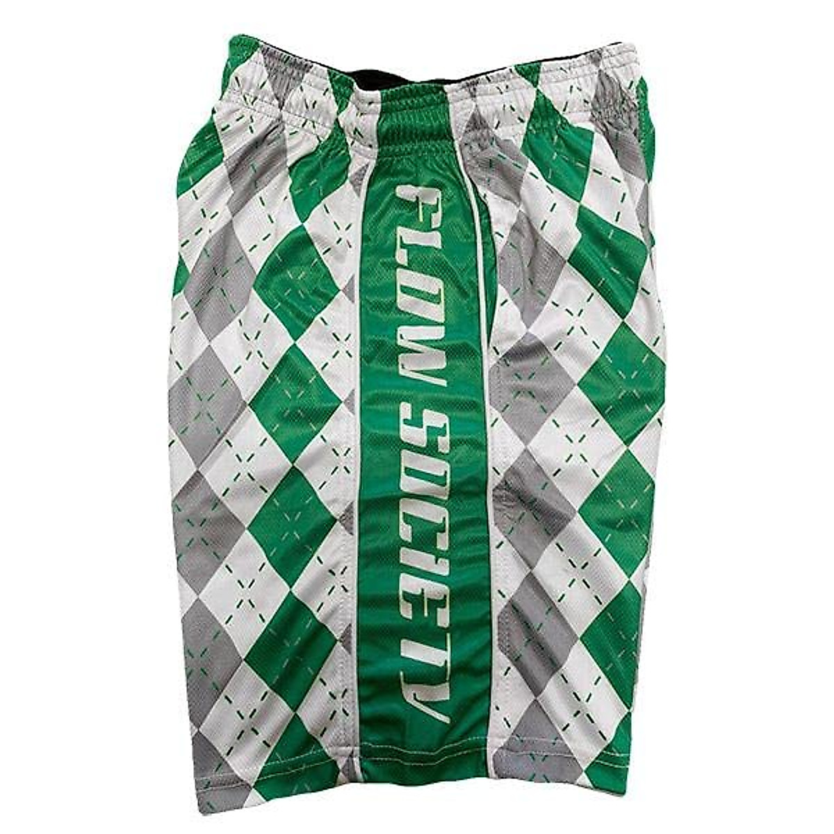 Flow Society Mens Grey & Green Argyle Attack Short with Pockets