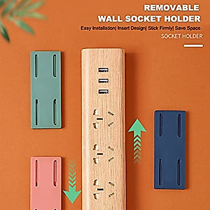 2023 Desktop Self-Adhesive Socket Fixer replacement, 12PCS Cable Management Punch Free Surge Protector, Cable Management Protector Adhesive Punch-Free Socket Holder for Kitchen Home and Office