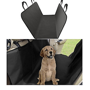 Hawyet 1 PC Car Back Seat Cover for Dogs, 53.1In x 53.1In Pet Waterproof Soft Oxford Cloth Car Mat with Binding Strip, Universal Anti-Slip Vehicle Seat Protector for Car Truck and SUV (Black)