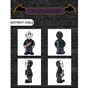 Horror Movie Garden Gnomes Decoration Outdoor Statue Nightmare Jason Michael Myers Figurines Lawn Halloween Decor (Jason)