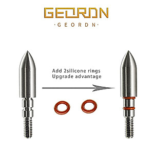 100/125/150/175/200 Grains Stainless Steel Field Points Practice Archery Arrow Target Bullet Point Combo Point 12 PCS (R 19/64"-125 Grains)