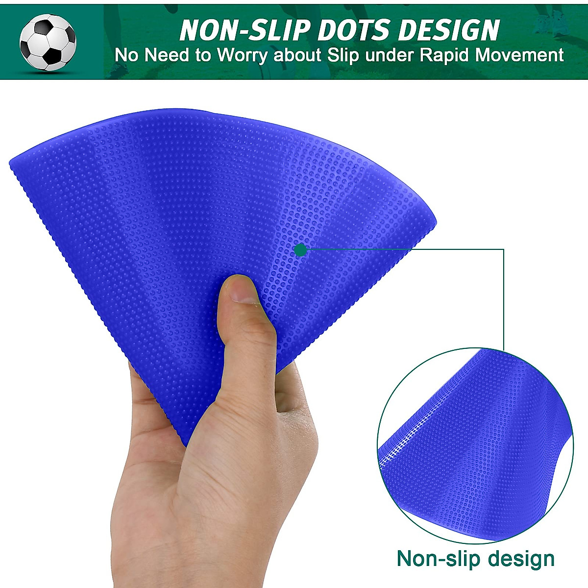 ZIECE Spot Markers Rubber Floor Dots 9inch Non Slip Flat Cones Agility Dots for Kids Soccer Basketball Sports Speed Agility Training, Preschool Classroom Activities (9inch 12Pcs Blue Spot Markers)