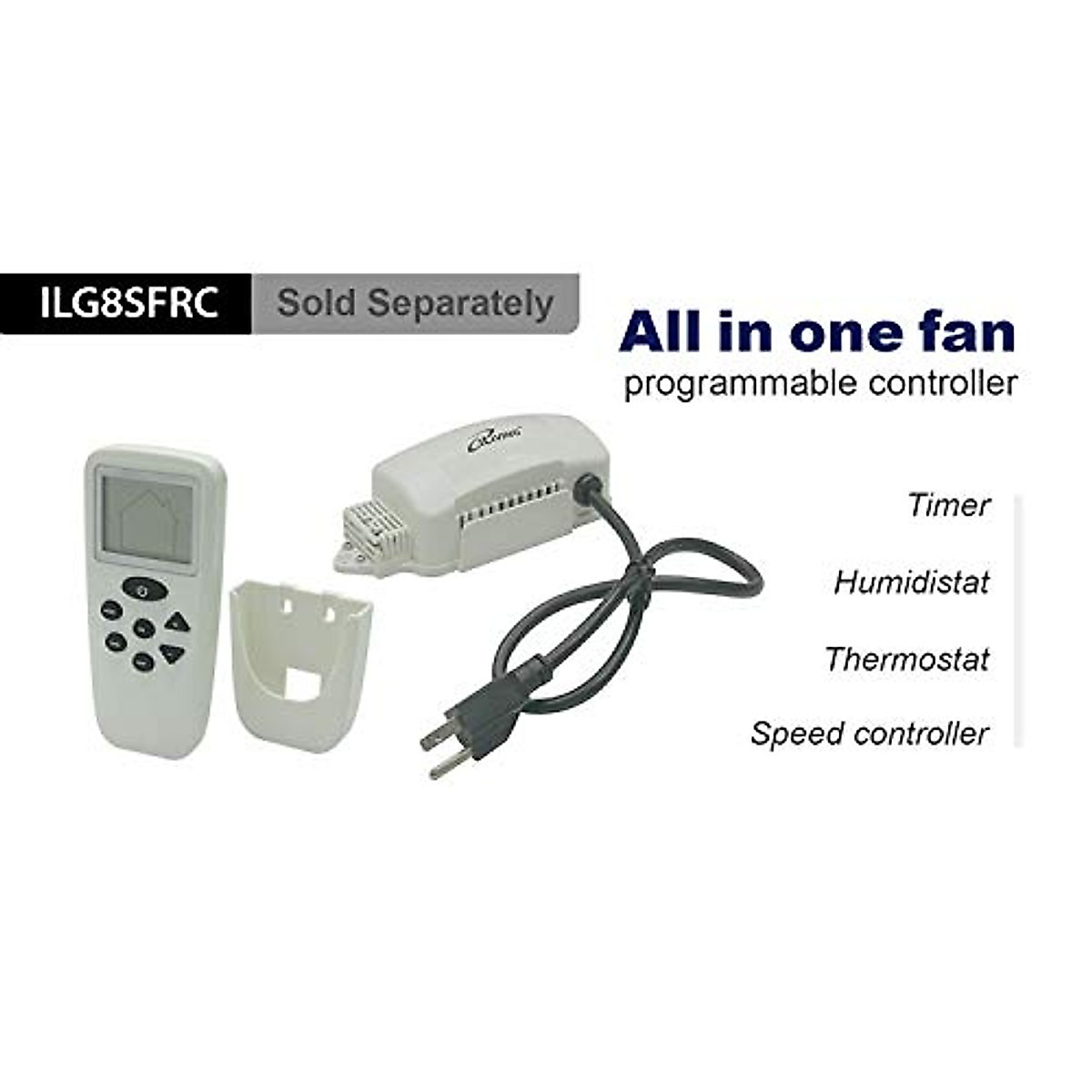 iLiving - 24" Wall Mounted Exhaust Fan - Automatic Shutter - Variable Speed - Vent Fan For Home Attic, Shed, or Garage Ventilation, 4244 CFM, 6200 SQF Coverage Area (Power Cord Not Included)