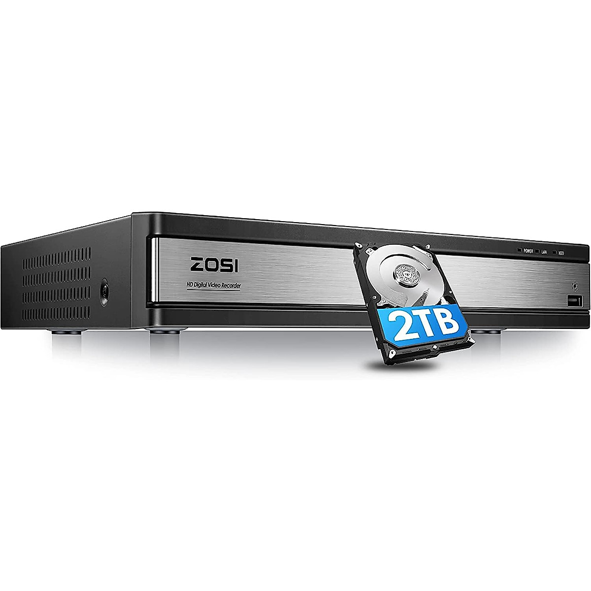 ZOSI H.265+ 16CH Full 1080P Video Security DVR Recorder with 2TB Hard Drive, Hybrid 4-in-1 Surveillance CCTV DVR for 960H/CVI/TVI/AHD Home Security Cameras system (Renewed)