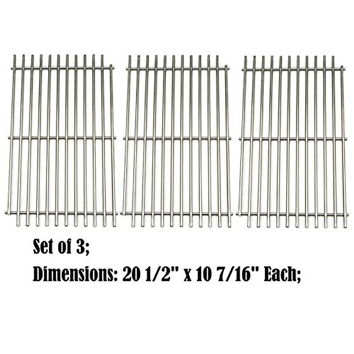 Direct Store Parts DS107 (3-Pack) Solid Stainless Steel Cooking grids Replacement for DCS 36, 48 Series Gas Grill (3)