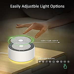 Fitniv White Noise Machine, Sound Machine with 30 High Fidelity Soundtracks, Adjustable 7 Color Night Lights, Full Touch Metal Grille, Timer & Memory Features, Plug in, Sleep Machine for Baby Adults