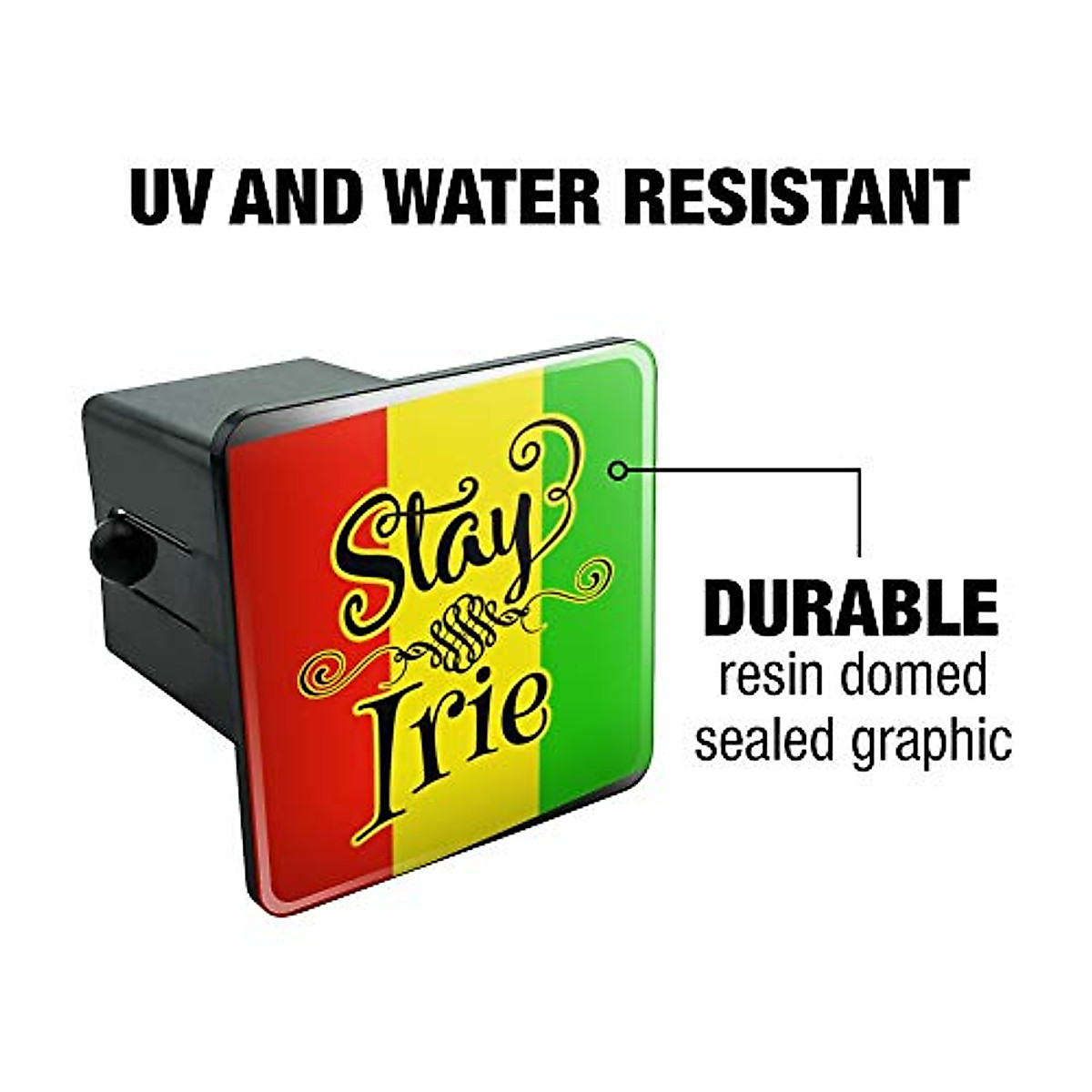 Stay Irie Rastafarian Flag Tow Trailer Hitch Cover Plug Insert