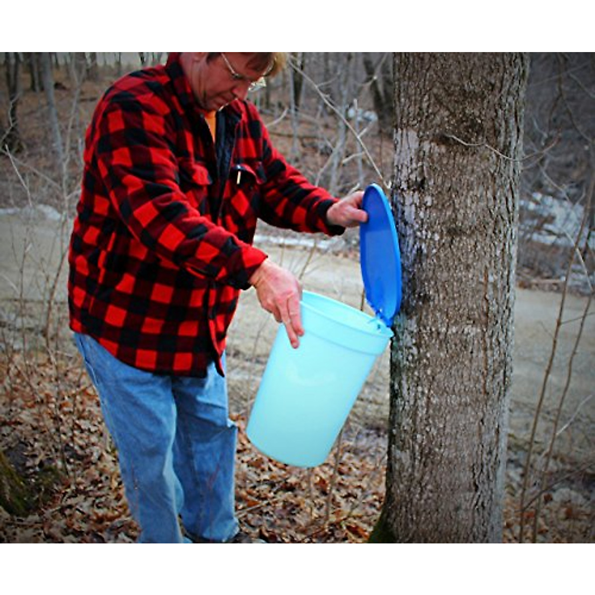 Maple Syrup Tapping Kit - Plastic Bucket, Bucket Lid, and Maple Sap Tapping 5/16" Tree Saver Spile/Spout - (Pack of 2)