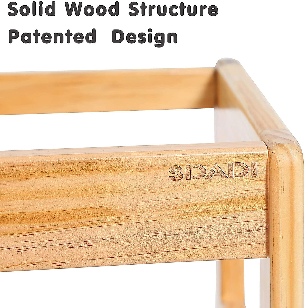 SDADI Mother's Helper Adjustable Height Step Stool Safety Counter Level Learning Toddler Tower for Kitchen and Bathroom, Natural