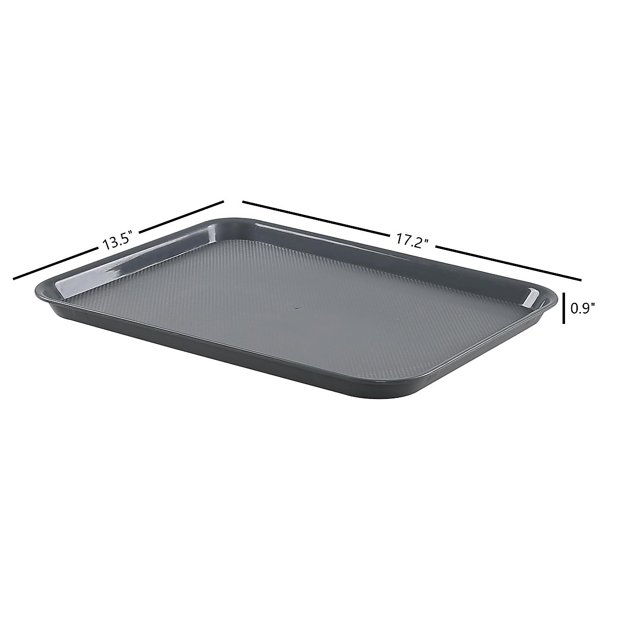 Easymanie Plastic Serving Trays, Grey Food Service Trays, 6 Packs