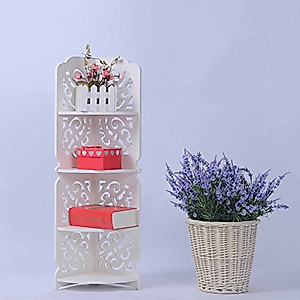 Jerry & Maggie - 4 Tier Storage Closet Organizer 1/4 Cylinder Deluxe Free Stand Shelving Shelves Rack Curve Cabinet - WPC White