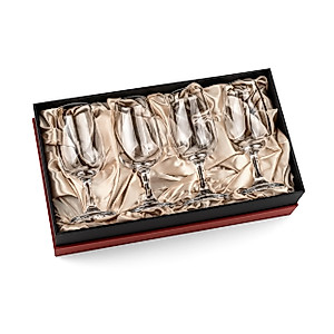 GLASSIQUE CADEAU Port and Dessert Wine, Sherry, Cordial, Aperitif Tasting Glasses | Set of 4 Small Crystal 7 oz Sippers | Mini Short Stem Nosing Taster Copitas