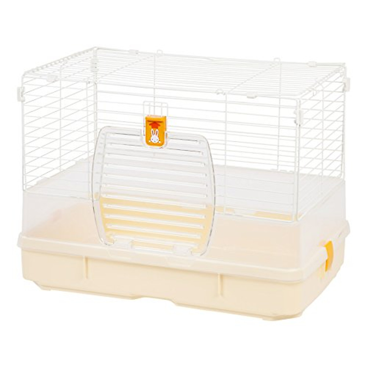 IRIS USA Small Wire Animal House with Top Access, Easy to Clean Cage with Wide Access Drop Down Door for Small-Sized Pets Animals Rabbits Guinea Pigs Rats, Ivory