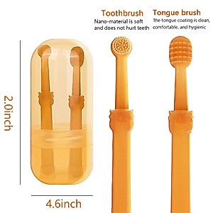 2Pcs Small Dog & Cat Toothbrush Kit with Storage Box, Soft Silicone Cat Dog Tooth Brushing Kit, Tongue Cleaner for Pet Tooth Brushing | Easy to Handle | Deep Clean for Toothbrush for Dogs Small Breed